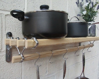 ANTIQUE IRON Traditional Country Kitchen Shelf Pot Pan Rack | Etsy