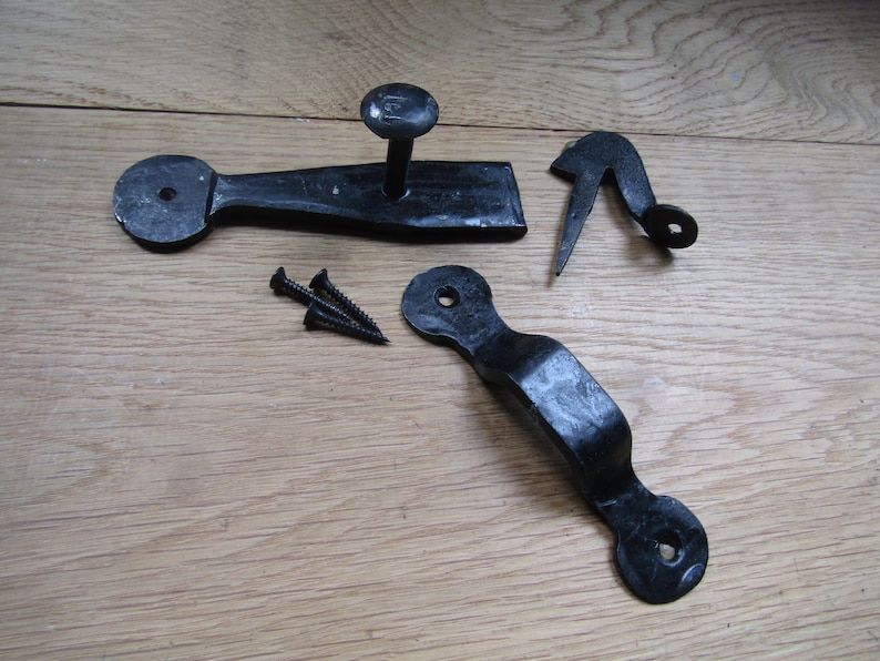HAND FORGED Wrought Iron Door Latch Old Rustic Retro Vintage Style ...