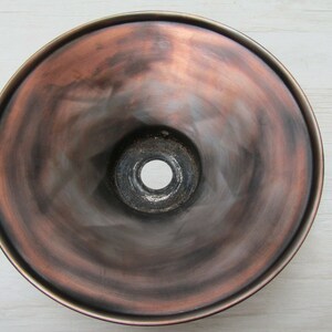 11" SHALLOW ANTIQUE COPPER Ceiling Light Shade Round Industrial Vintage ...
