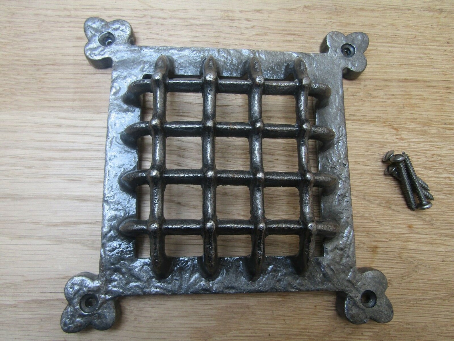 Cast Iron Medieval Gothic Door Window Glass Bullion Aperture Grille ...