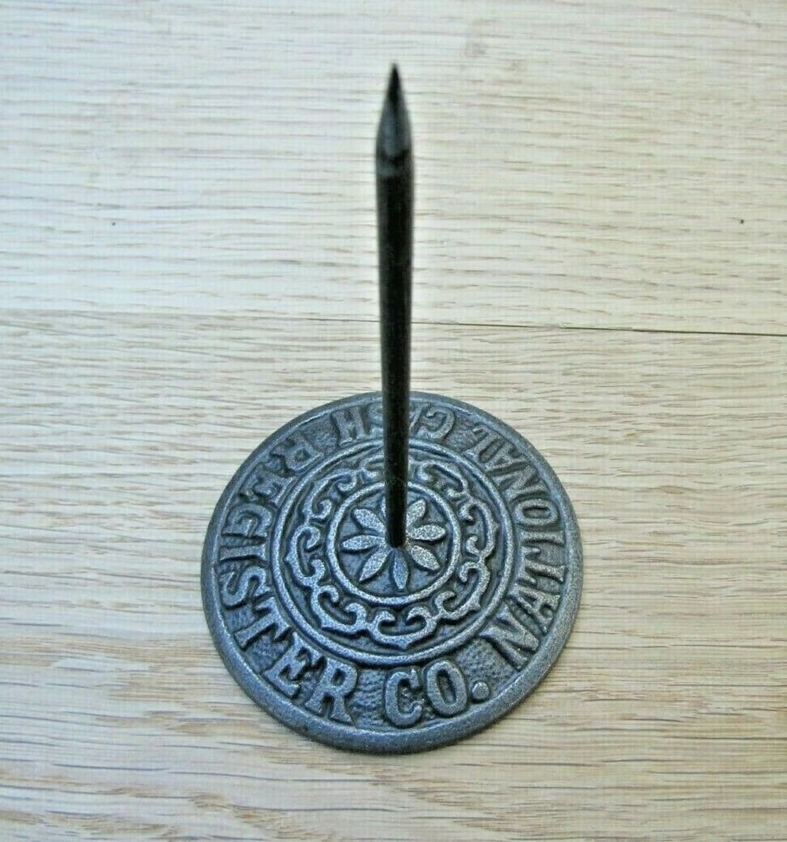 NATIONAL CASH REGISTER Vintage Victorian Rustic Cast Iron Paper Spike ...