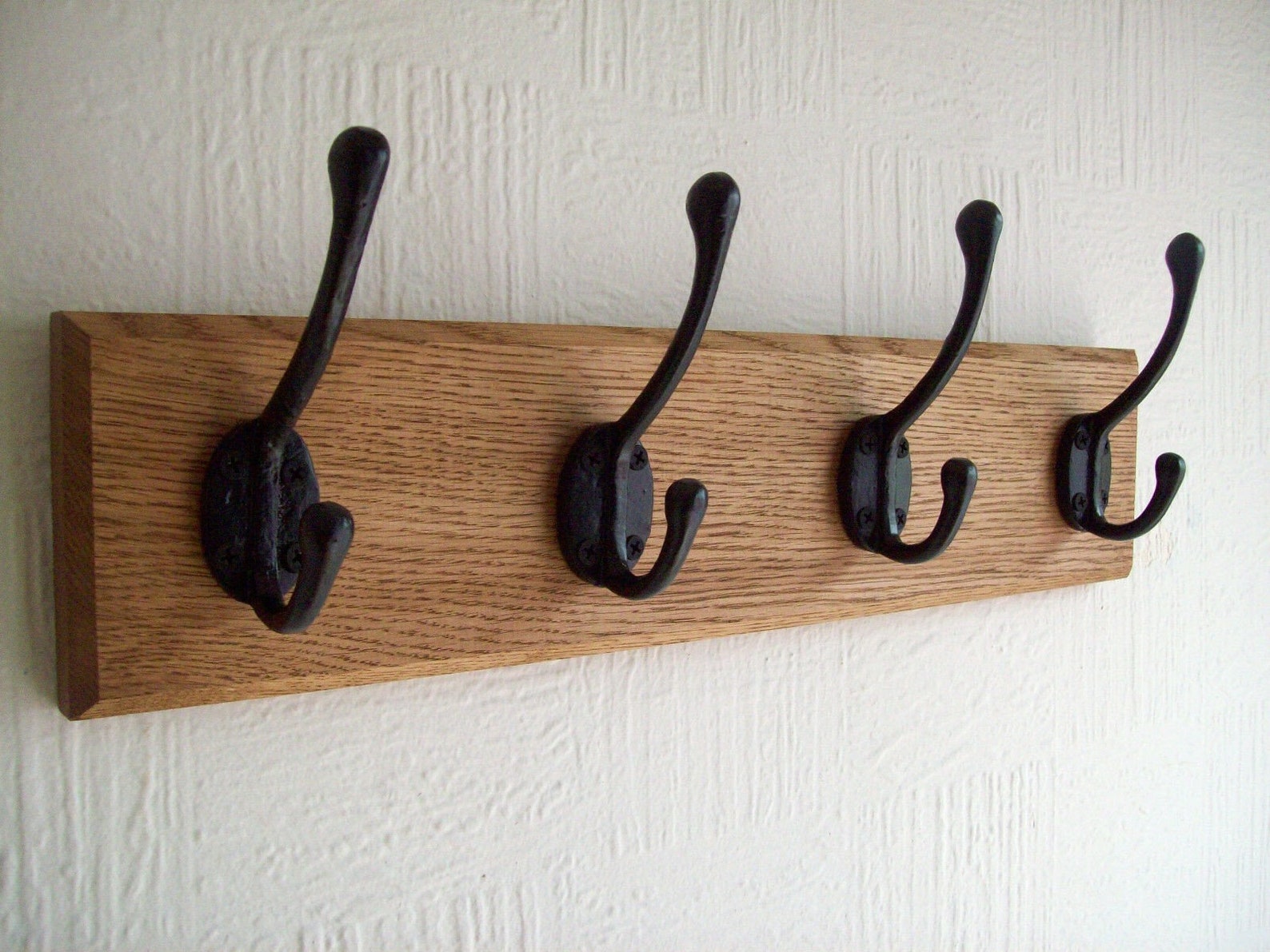 UK Handmade Solid Oak Wood Rustic Wooden Wall Mounted Hat and - Etsy UK
