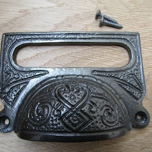 CARD FRAME HOLDERS Antique Iron Rustic Cast Iron Vintage Drawer Plan ...