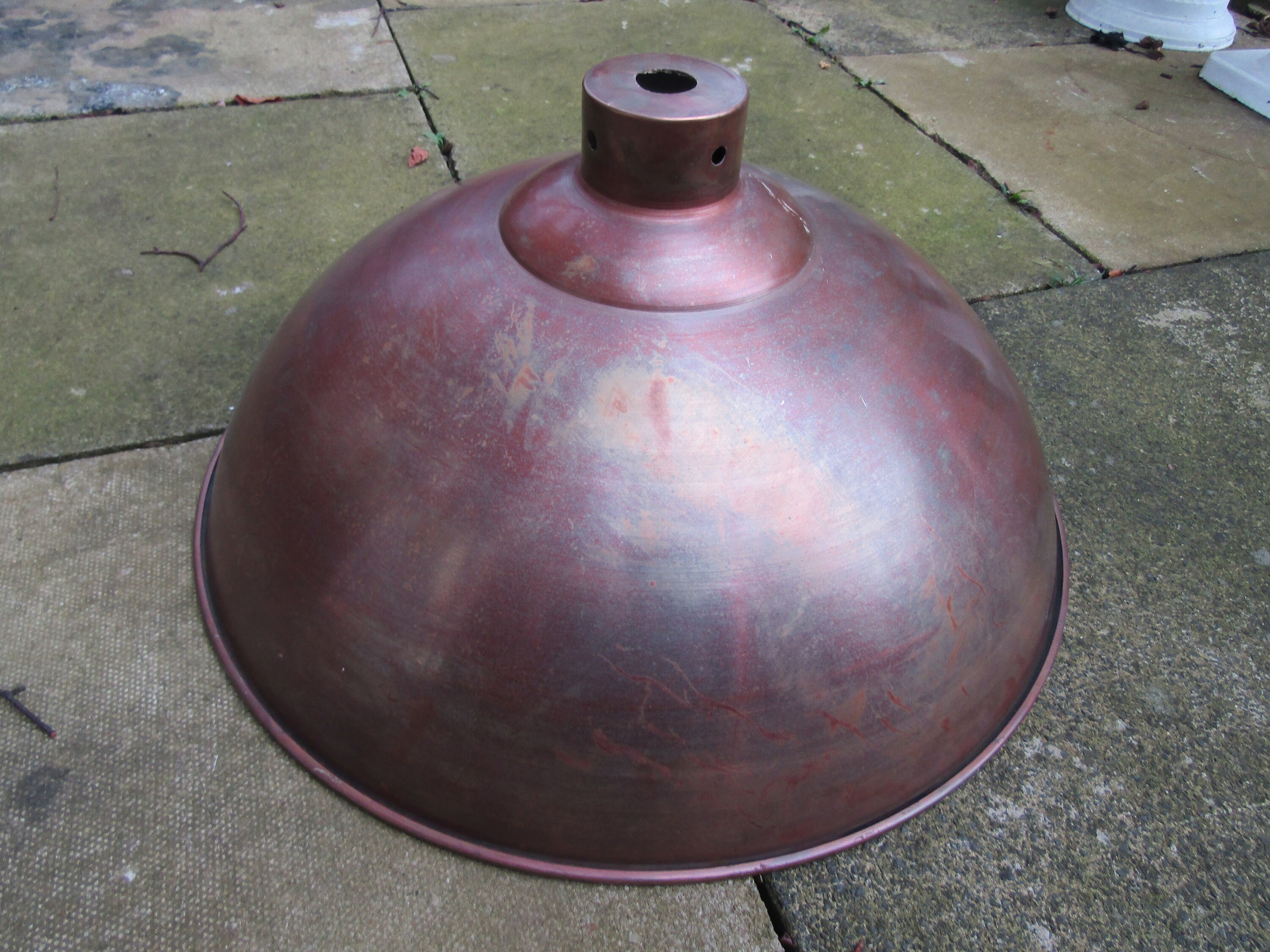 24"/600mm Large ANTIQUE COPPER Ceiling Light Shade Round Industrial ...