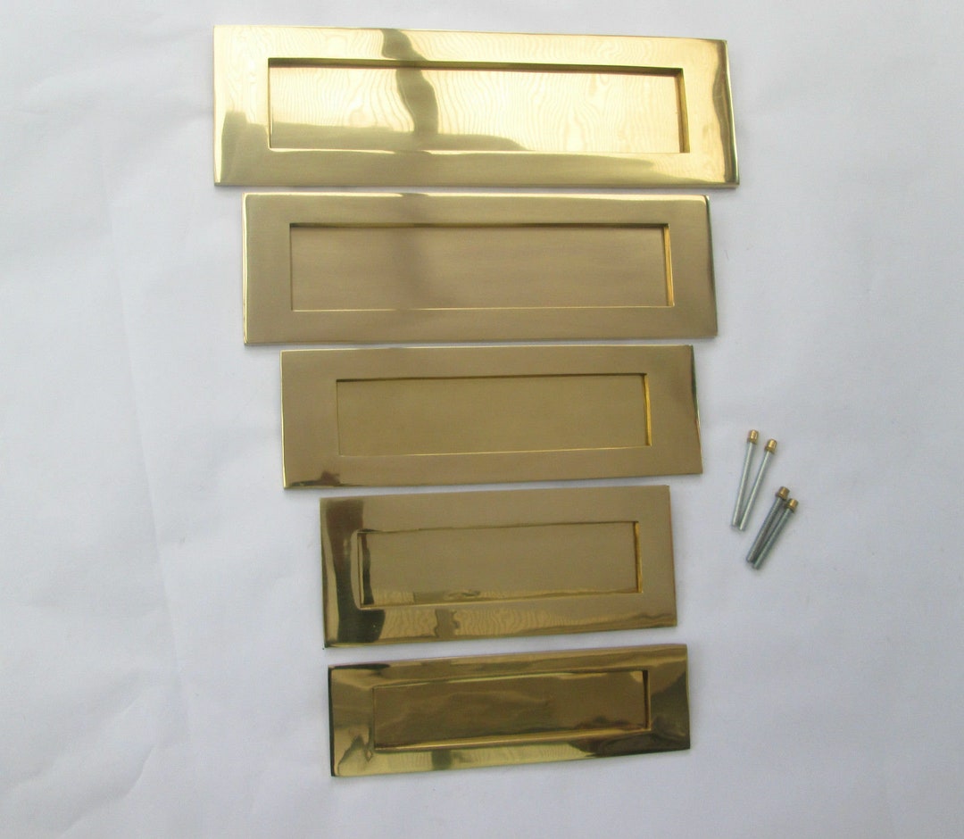 Postal Letter Plate Flap Sprung SOLID BRASS Letter Box Post Plate Cover ...
