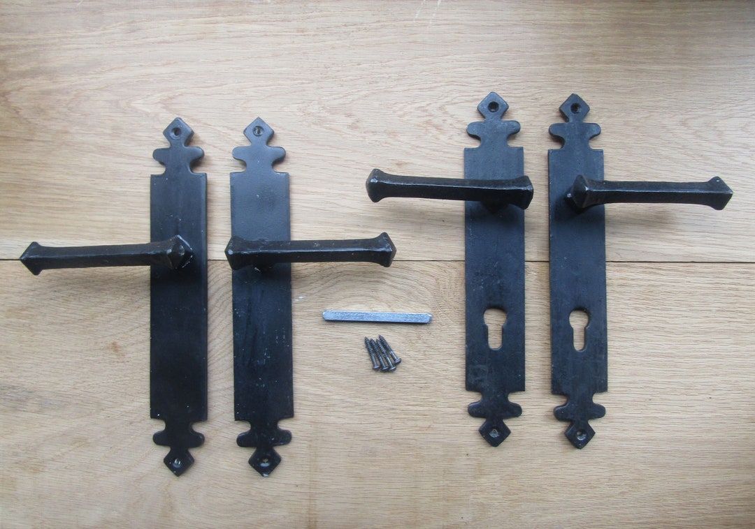 Pair of GOTHIC Handforged Blacksmith Rustic Wrought Iron Tudor Un ...