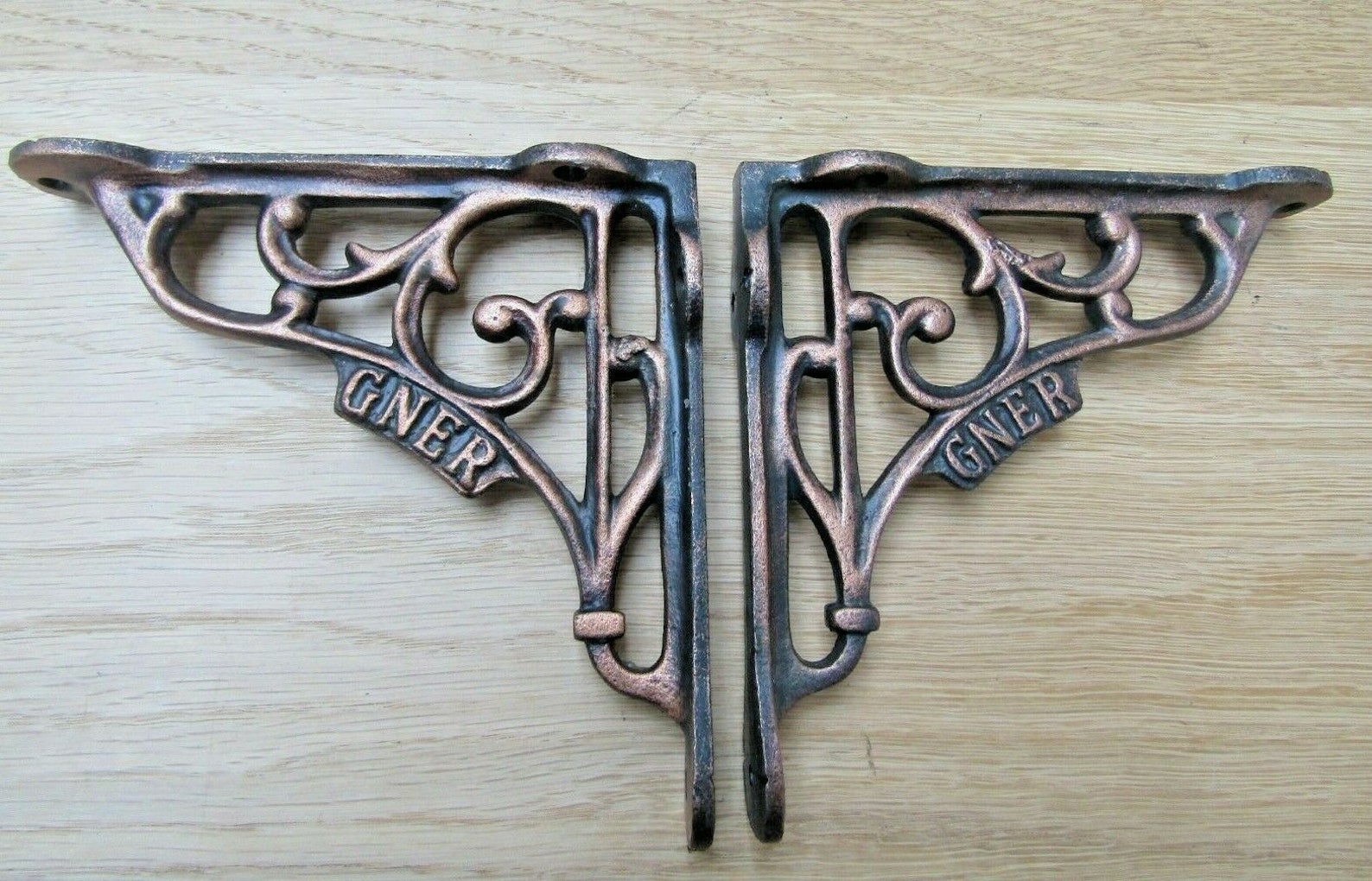 PAIR of ANTIQUE COPPER Cast Iron Gallows Railway Ironbridge - Etsy