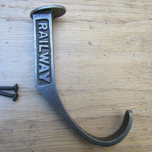 RAILWAY Railroad Spike Hook Cast Iron Rustic Coat Hook Vintage Retro ...