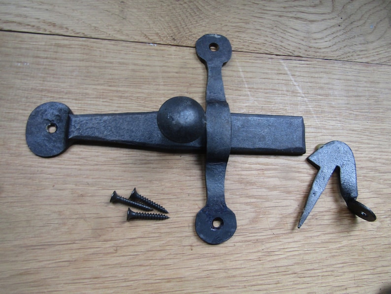 HAND FORGED Wrought Iron Door Latch Old Rustic Retro Vintage Style ...
