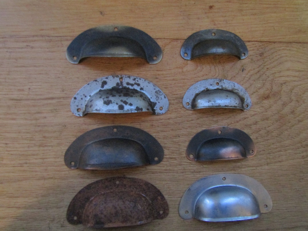 Steel Antique Retro Rustic Vintage Shell Cupped Cup Pull Handle Drawer ...