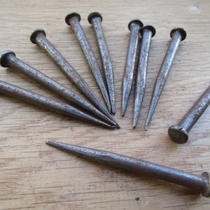 Pack of 10 HAND FORGED NAILS Rose Head Wrought Iron Blacksmith Décor ...