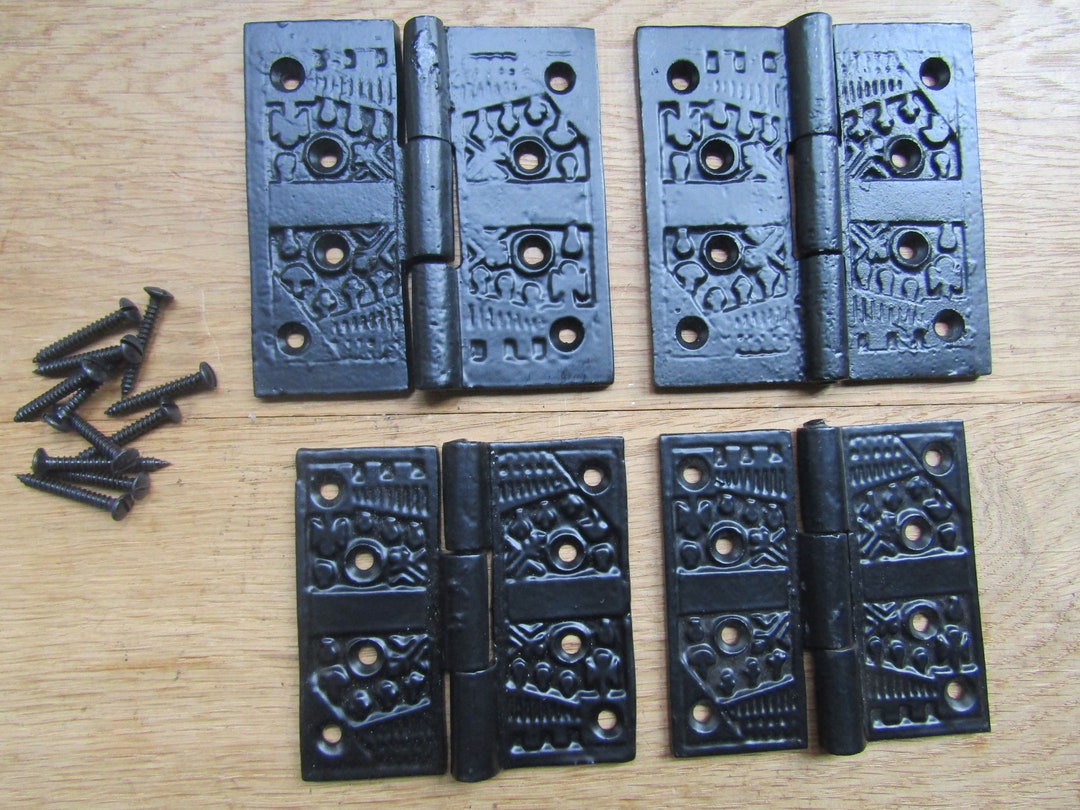 Pair of CHURCH ORNATE BUTT Hinges Cast Iron Rustic Kitchen Cabinet ...