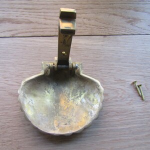 SOLID BRASS Architectural Sea Shell Door Knocker Vintage Retro Old ...