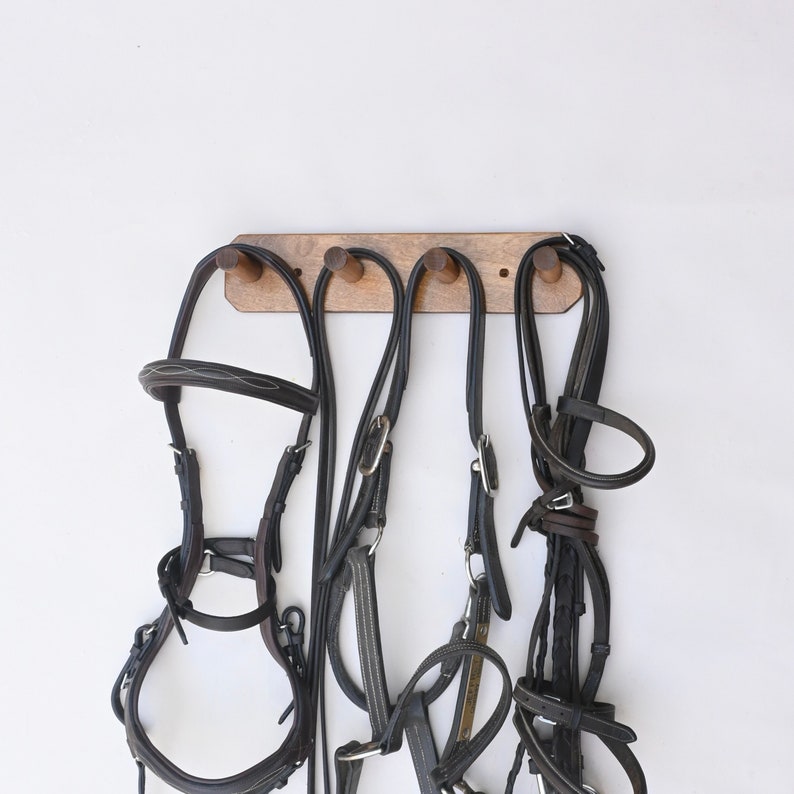 Horse Bridle and Halter Rack - Oak Stain - Etsy