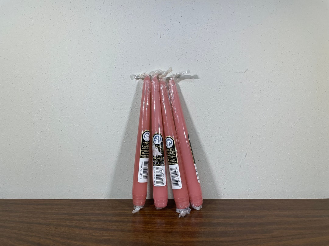 Four+ Candle-lite 8" Mauve Wax Taper Candles - Unused Sealed Original ...