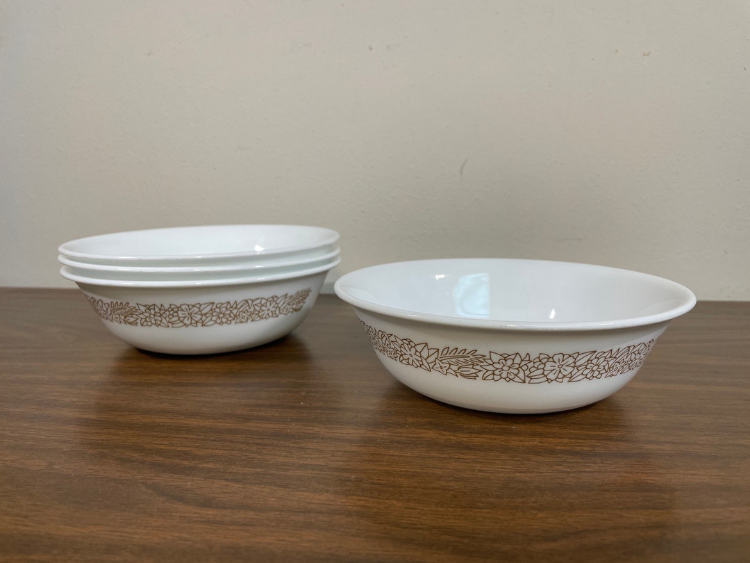 Four+ Corelle Woodland 18 Oz Brown Cereal / Soup Bowls - Brown Leaves ...