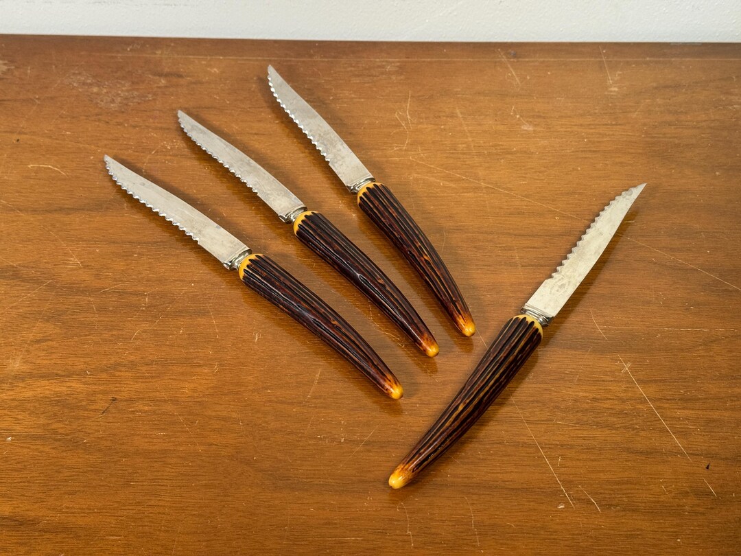 Regent Sheffield Faux Antler Handle & Stainless Steel Steak Knives ...