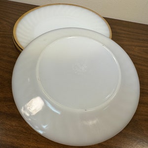 Four Fire King Swirl Golden Anniversary 9" Plates With Gold Rim - Swirl ...