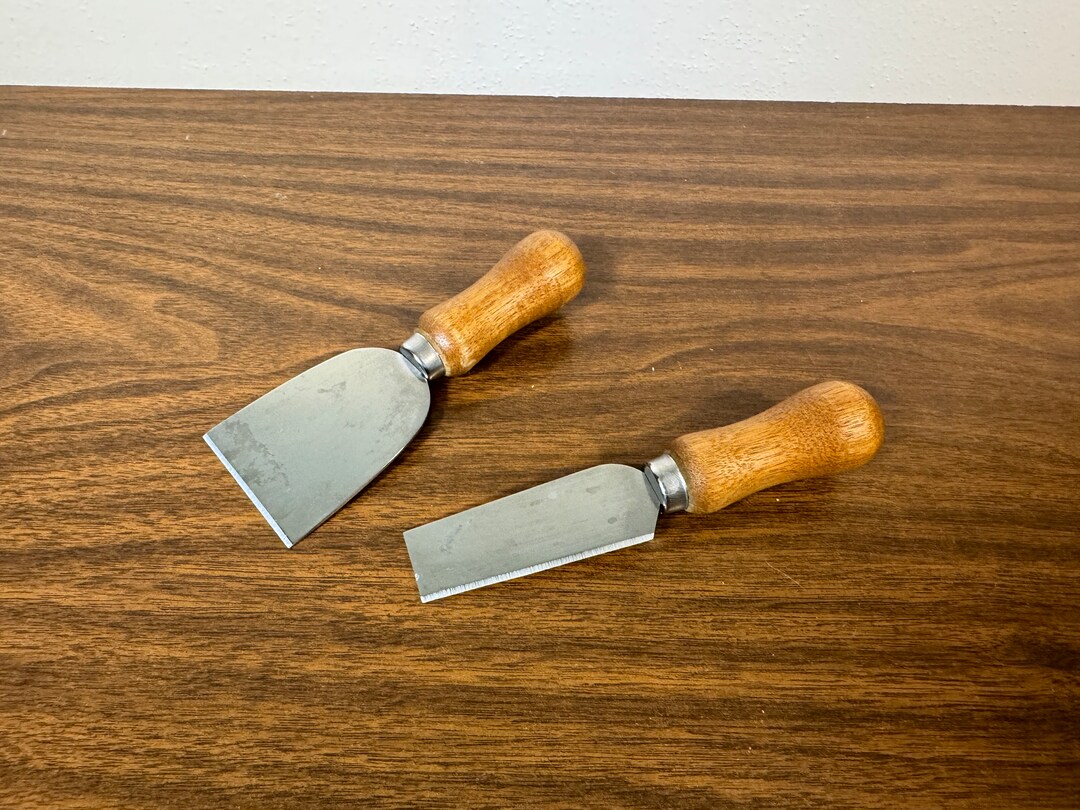 Two Wood Handle 5" Cheese Knives - Flat Knife, Narrow Plane, Small ...