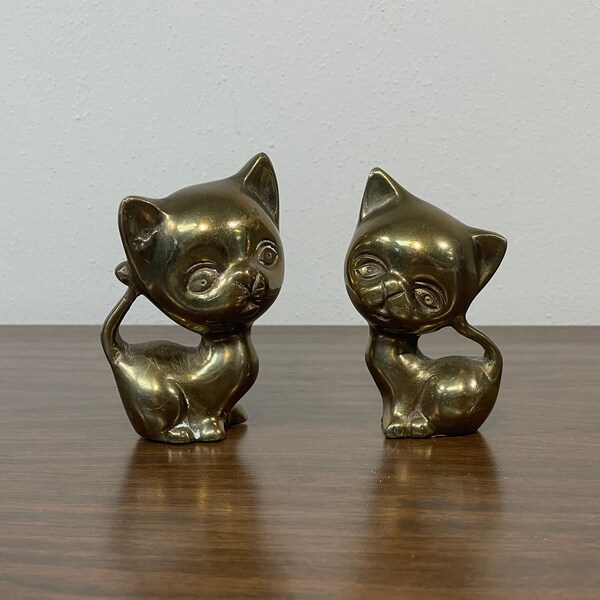 Brass Cat Figurine - Etsy