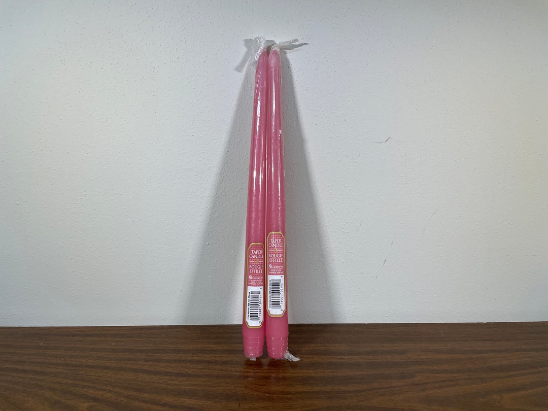 Two Candle-lite 12" Mauve Wax Taper Candles - Unused Sealed Original ...