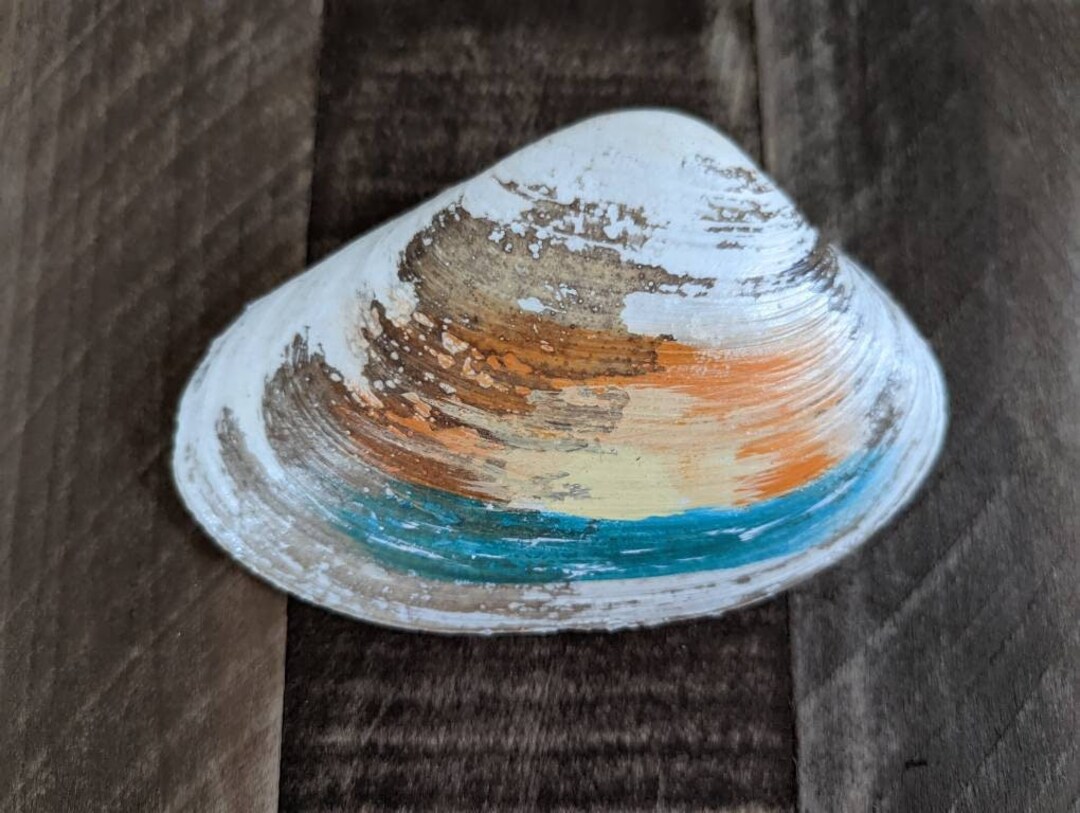 Sunrise Hand Painted Seashell, Sea Shell, Clam Shell, Beach Decor ...