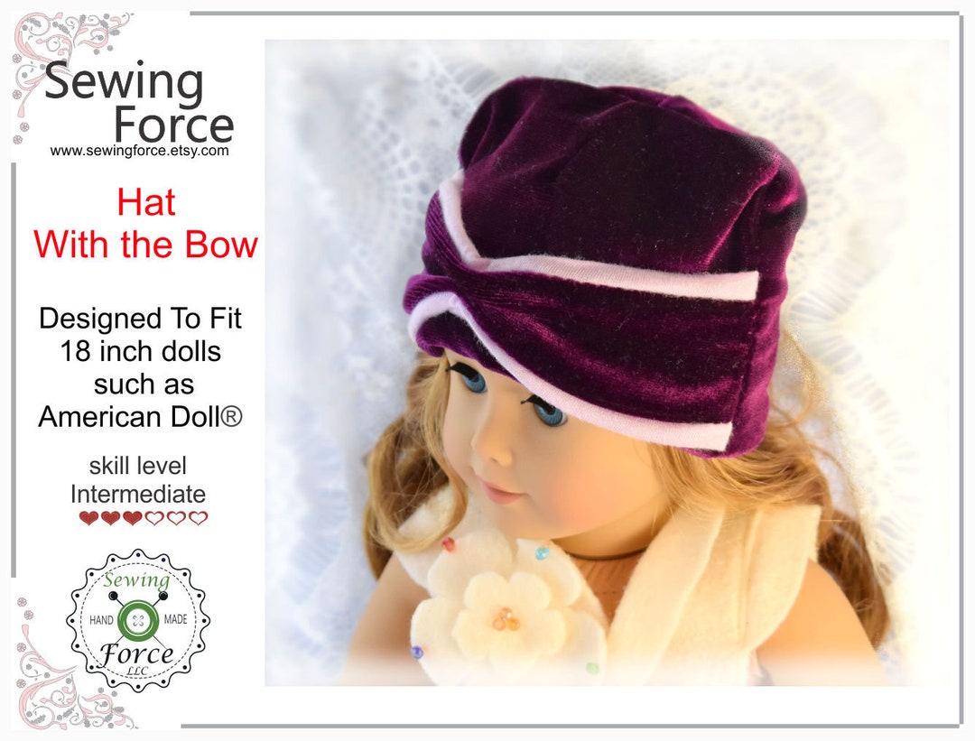 18 Inch Doll Pdf Sewing Pattern Hat With Bow Desighned for American ...