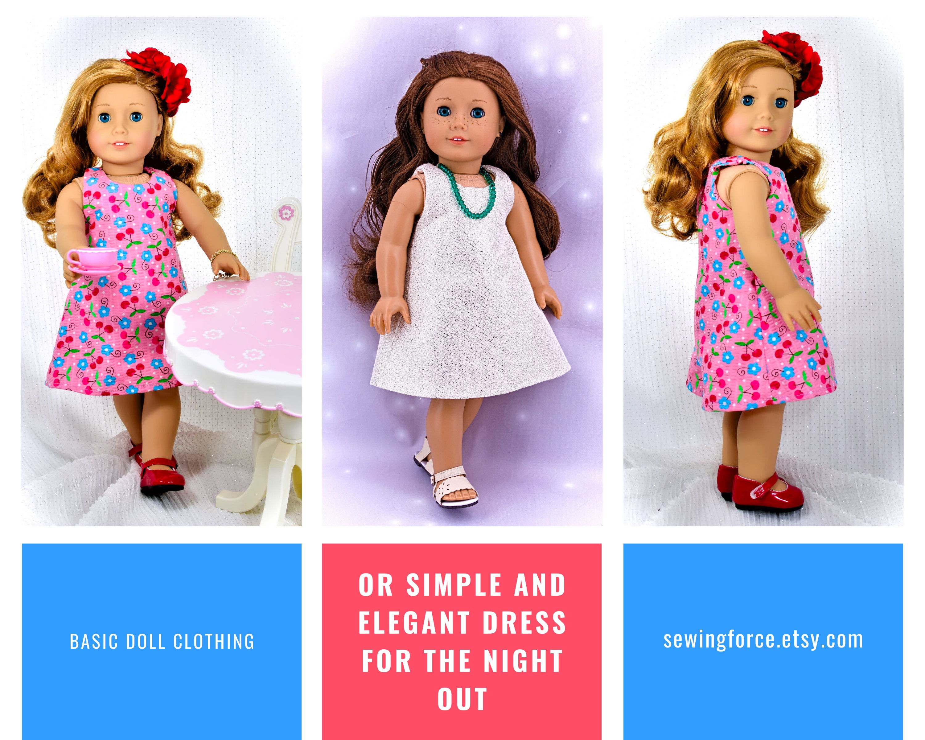18 Inch Doll Dress Pattern Tea Party for Dolls Such as - Etsy