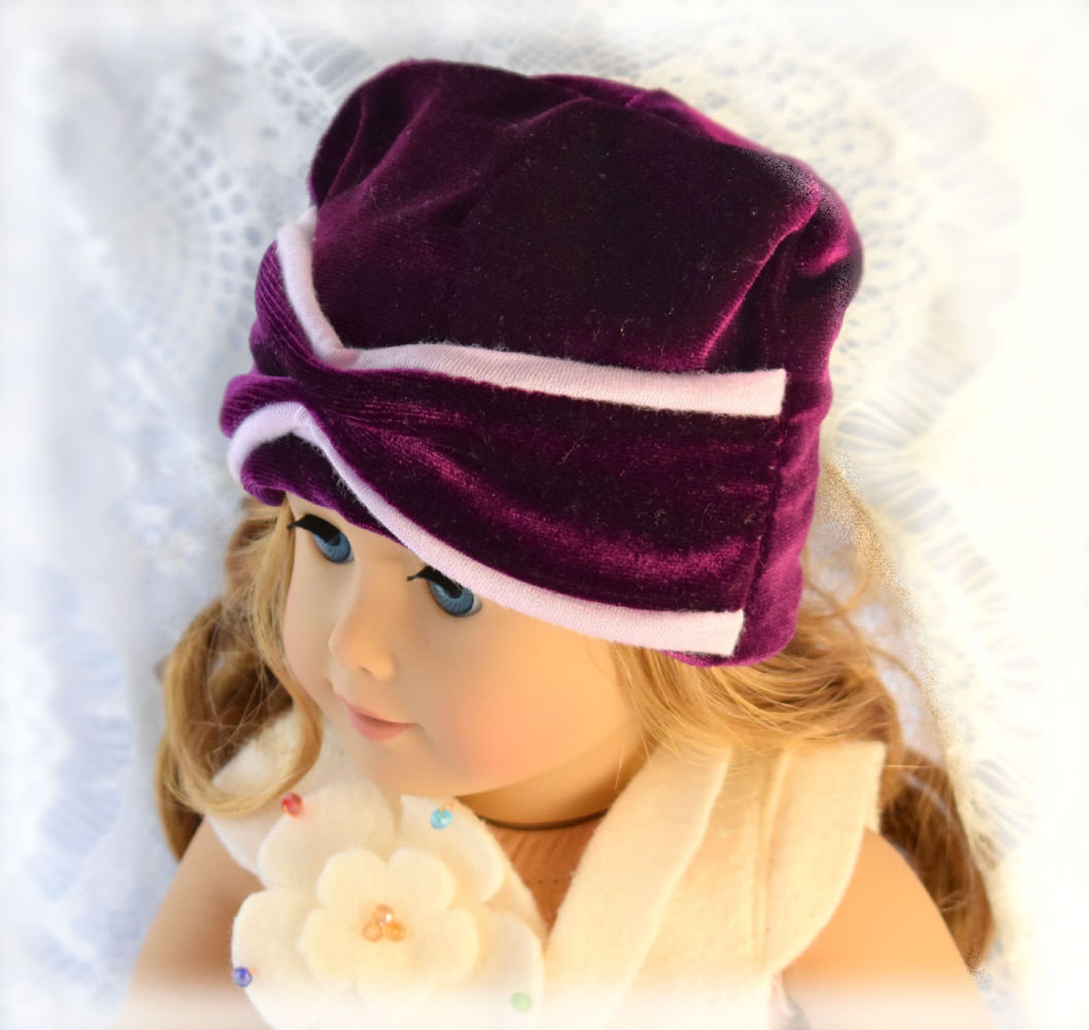 18 inch doll pdf sewing pattern hat with bow desighned for | Etsy