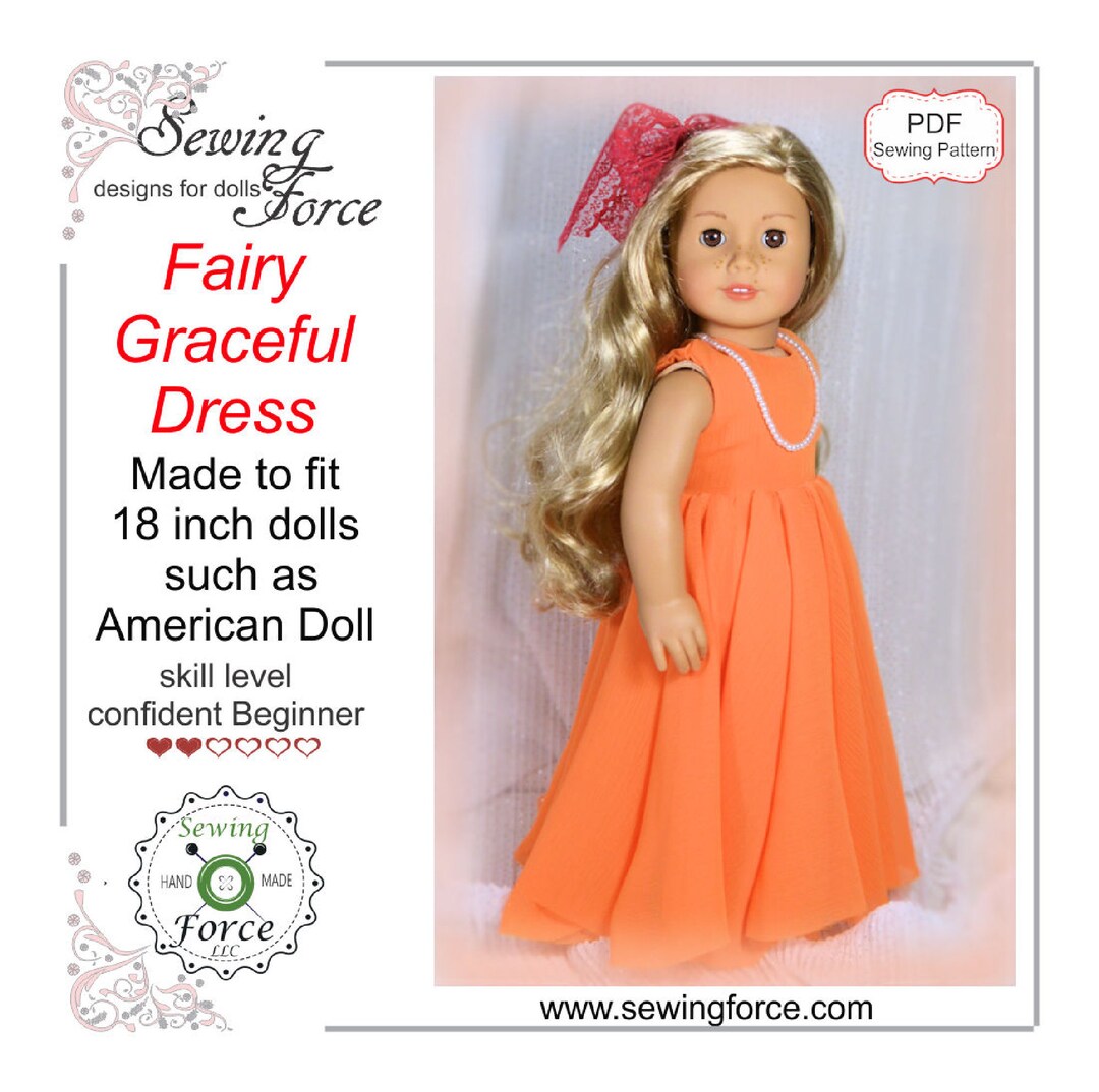 PDF Sewing Pattern for 18 Inch Doll Clothes Pattern, Fairy Gracefull ...