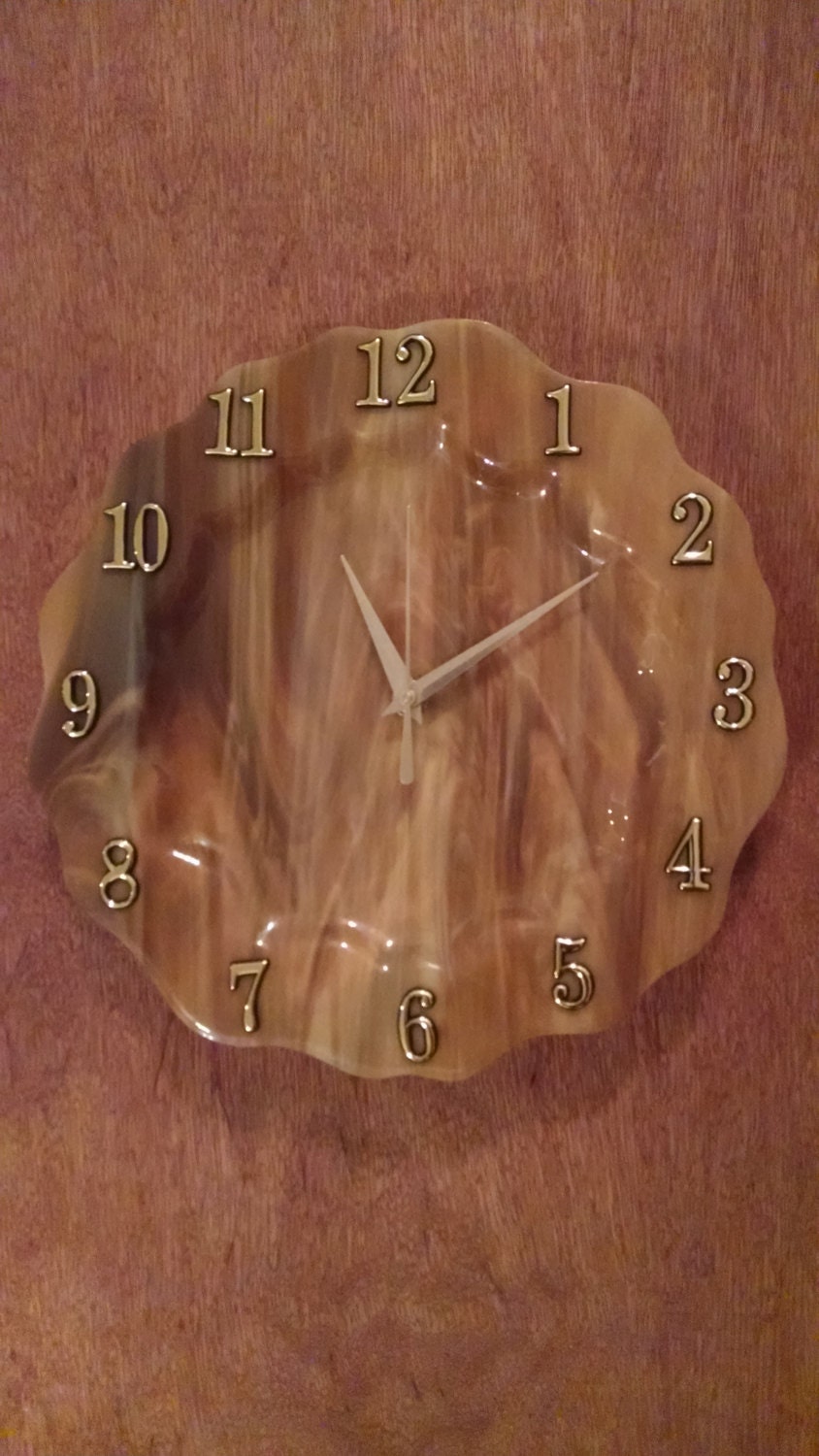 Gorgeous Swirl Stained Glass Brown Clock ! - Etsy