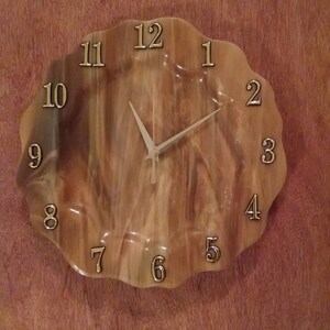 Gorgeous Swirl Stained Glass Brown Clock ! - Etsy