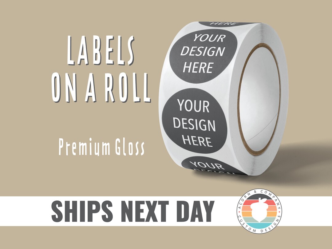 Labels on A Roll, Custom Logo Sticker, Round Sticker, Packaging Sticker ...