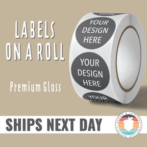 Labels on A Roll, Custom Logo Sticker, Round Sticker, Packaging Sticker ...