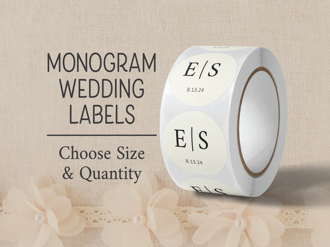 Monogram Wedding Stickers, Favor Stickers, Wedding Stickers, Event ...