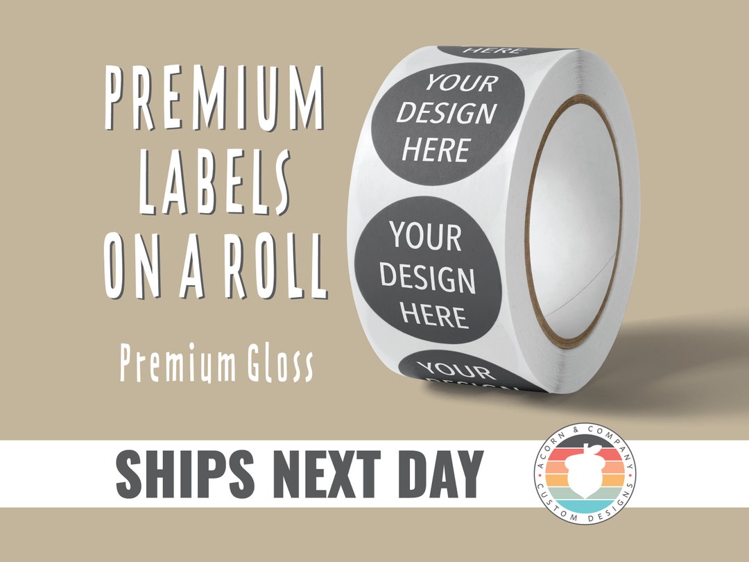 Labels on A Roll, Custom Logo Sticker, Round Sticker, Packaging Sticker ...