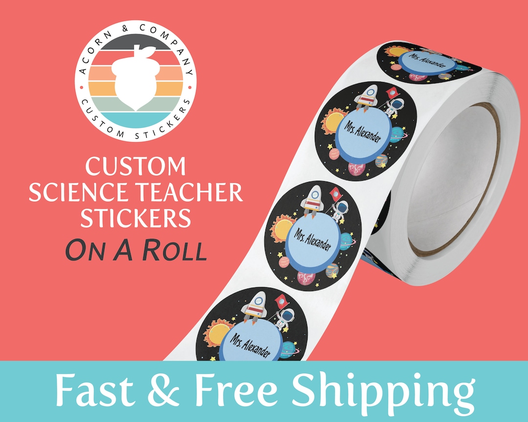 Science Teacher Sticker, Teacher Labels, Classroom Stickers, Space ...