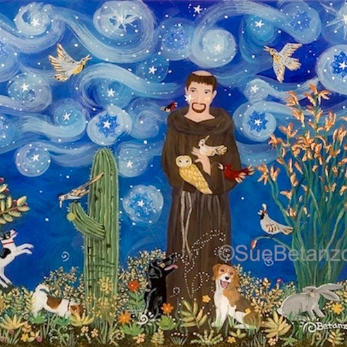 St. Francis of Assisi & Dog Sticker Catholic Sticker - Etsy