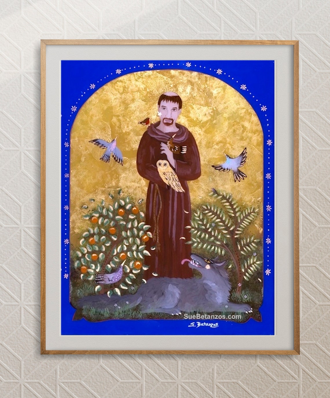 St Francis of Assisi Art With Wolf Print Catholic Saint - Etsy