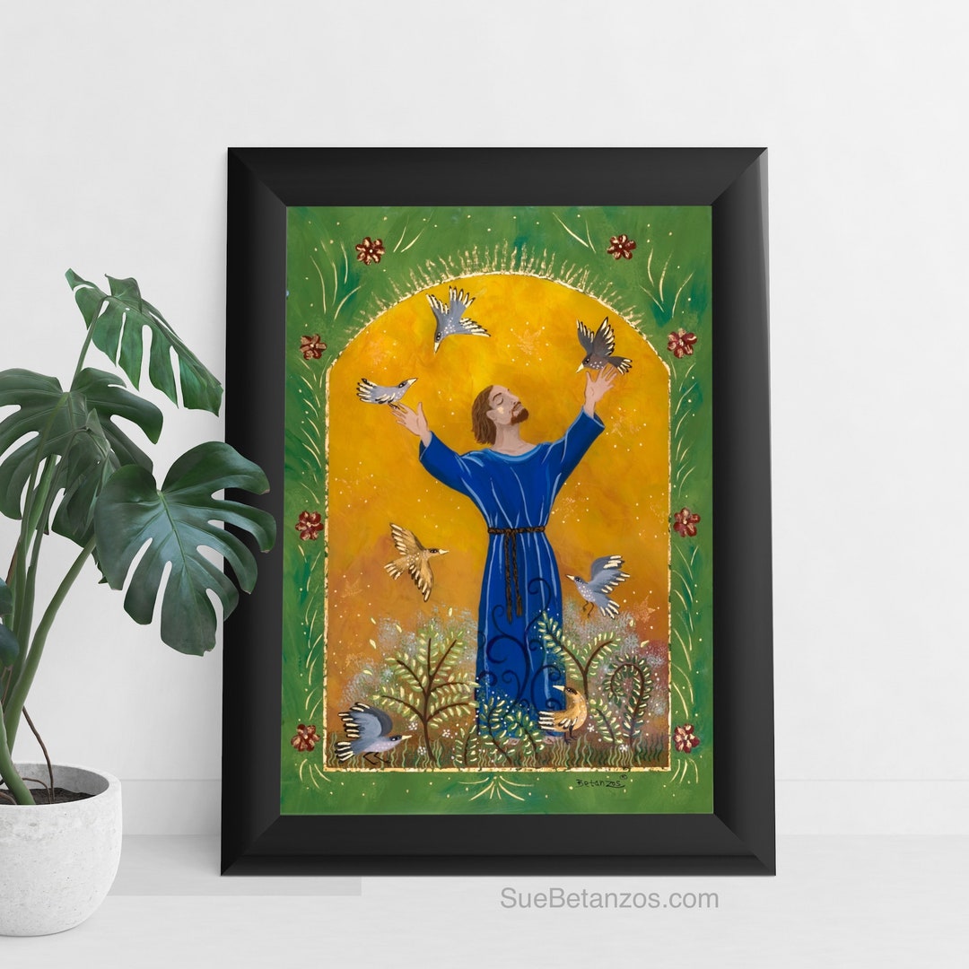 St. Francis of Assisi Art Print Inspirational Catholic Saint Religious ...
