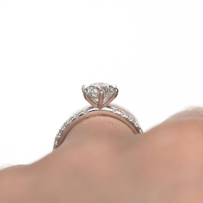 6 Prong Straight Prong Solitaire Engagement Ring Setting With - Etsy