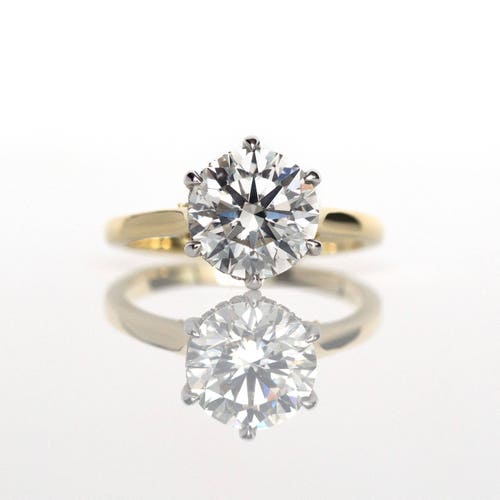6 Prong Solitaire Setting With Tulip Head and Diamonds on the - Etsy