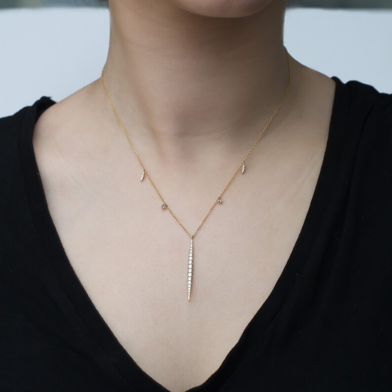 Drop Down Diamond Necklace (matching Earrings Available) DFN #001 - Etsy