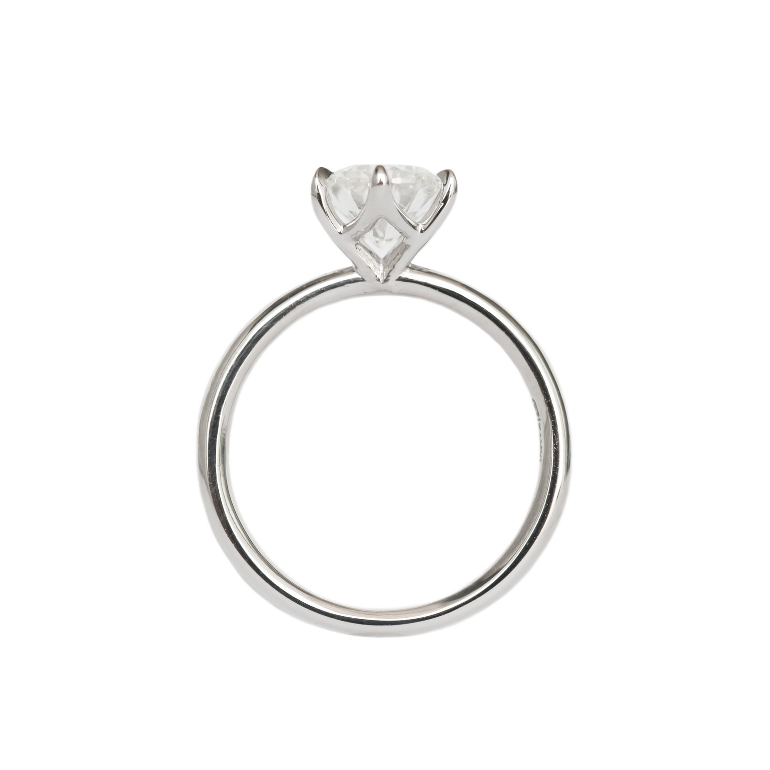 6 Prong Solitaire Setting With Tulip Head. Non Cathedral Style 6 Prong ...