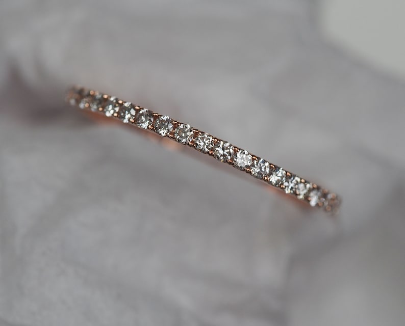Thin Diamond Eternity Band, Micropave Eternity Band, Diamond Wedding ...