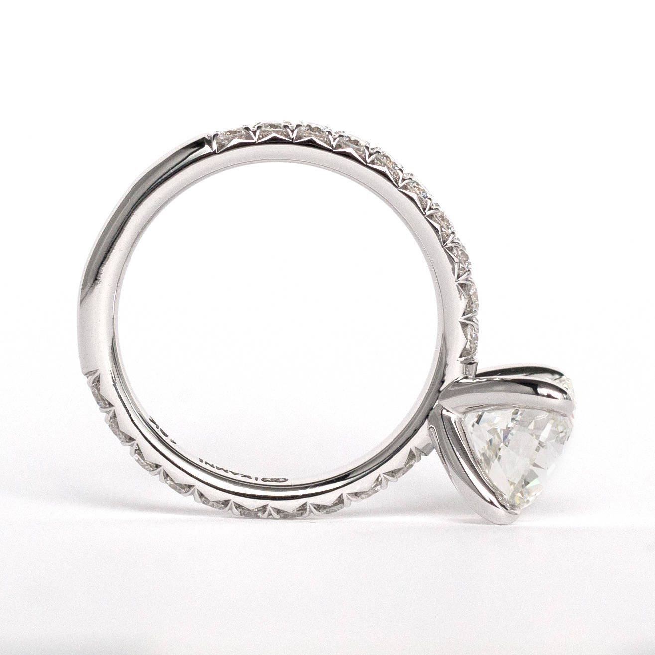 4 Prong Straight Prong Solitaire Engagement Ring Setting With - Etsy