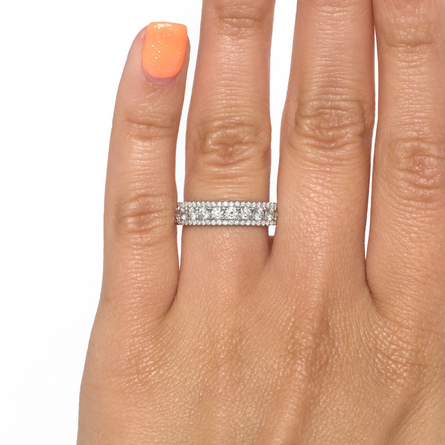 Women's Diamond Eternity Band With 5 Pointer Diamonds All - Etsy