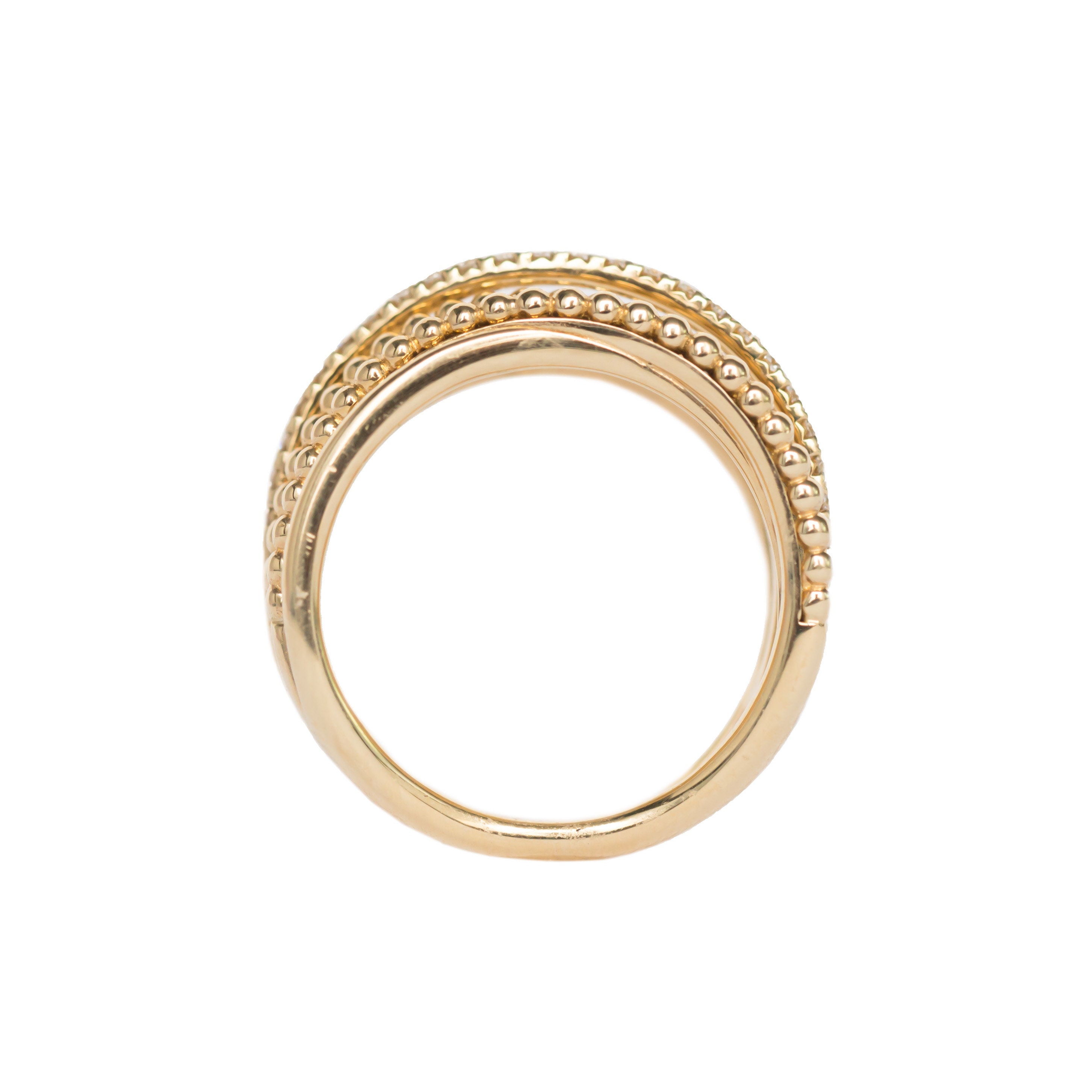 14K Yellow Gold Diamond Ring, Pointer Finger Ring, Right Hand Diamond ...