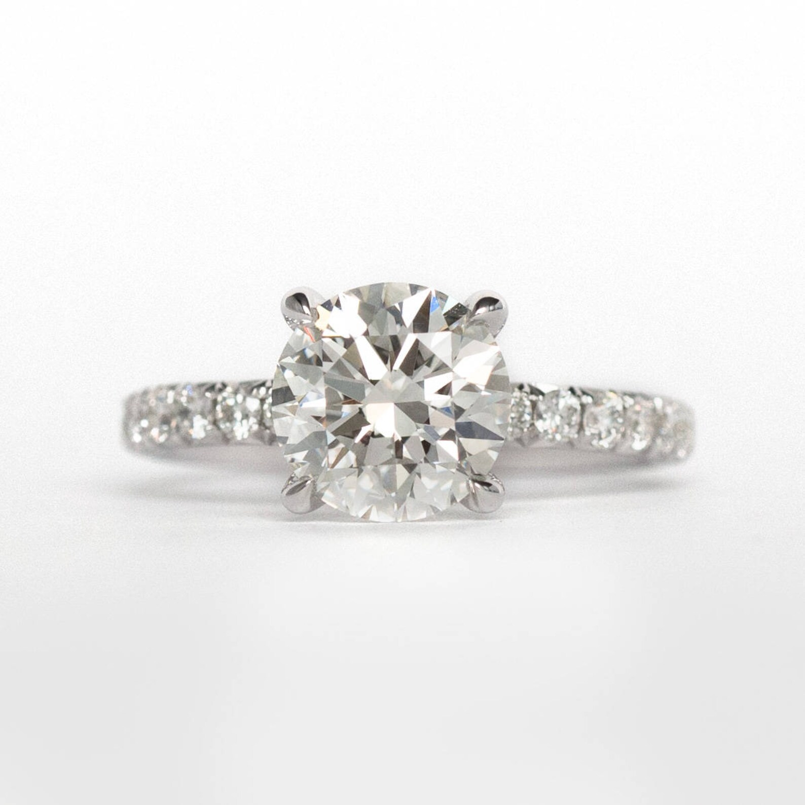 4 Prong Straight Prong Solitaire Engagement Ring Setting With Diamond ...