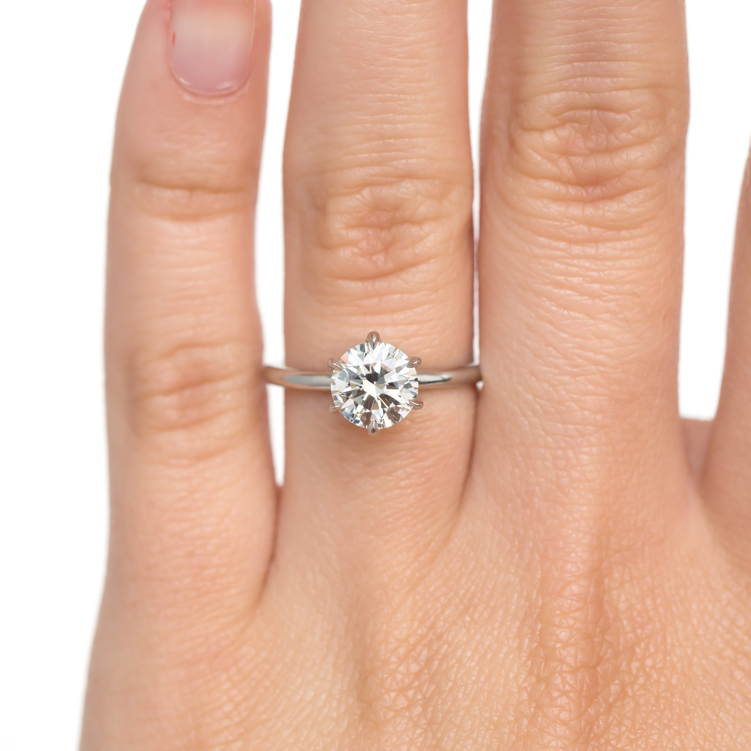 6 Prong Solitaire Setting With Tulip Head. Non Cathedral Style 6 Prong ...